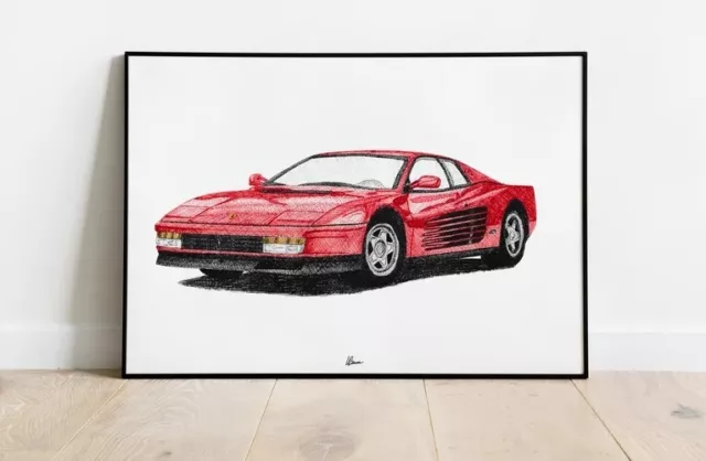 Ferrari Testarossa Print 1980S Classic Supercars Wall Art NO FRAMED ...