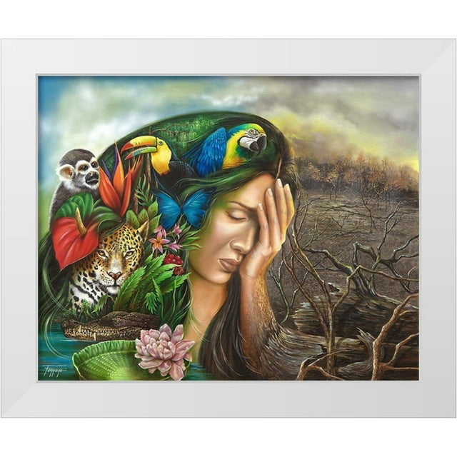 Ferraro 18x15 White Modern Wood Framed Museum Art Print Titled ...