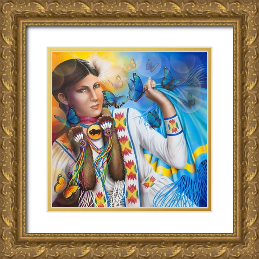 Ferraro 26x26 Gold Ornate Wood Framed with Double Matting Museum Art ...