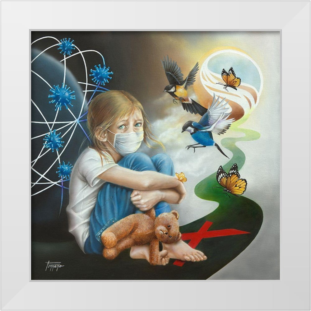 Ferraro 26x26 White Modern Wood Framed Museum Art Print Titled - Hope ...