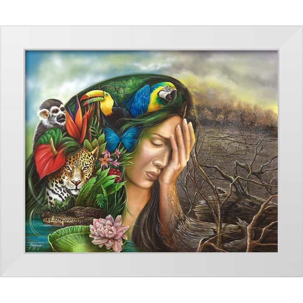 Ferraro 32x26 White Modern Wood Framed Museum Art Print Titled ...