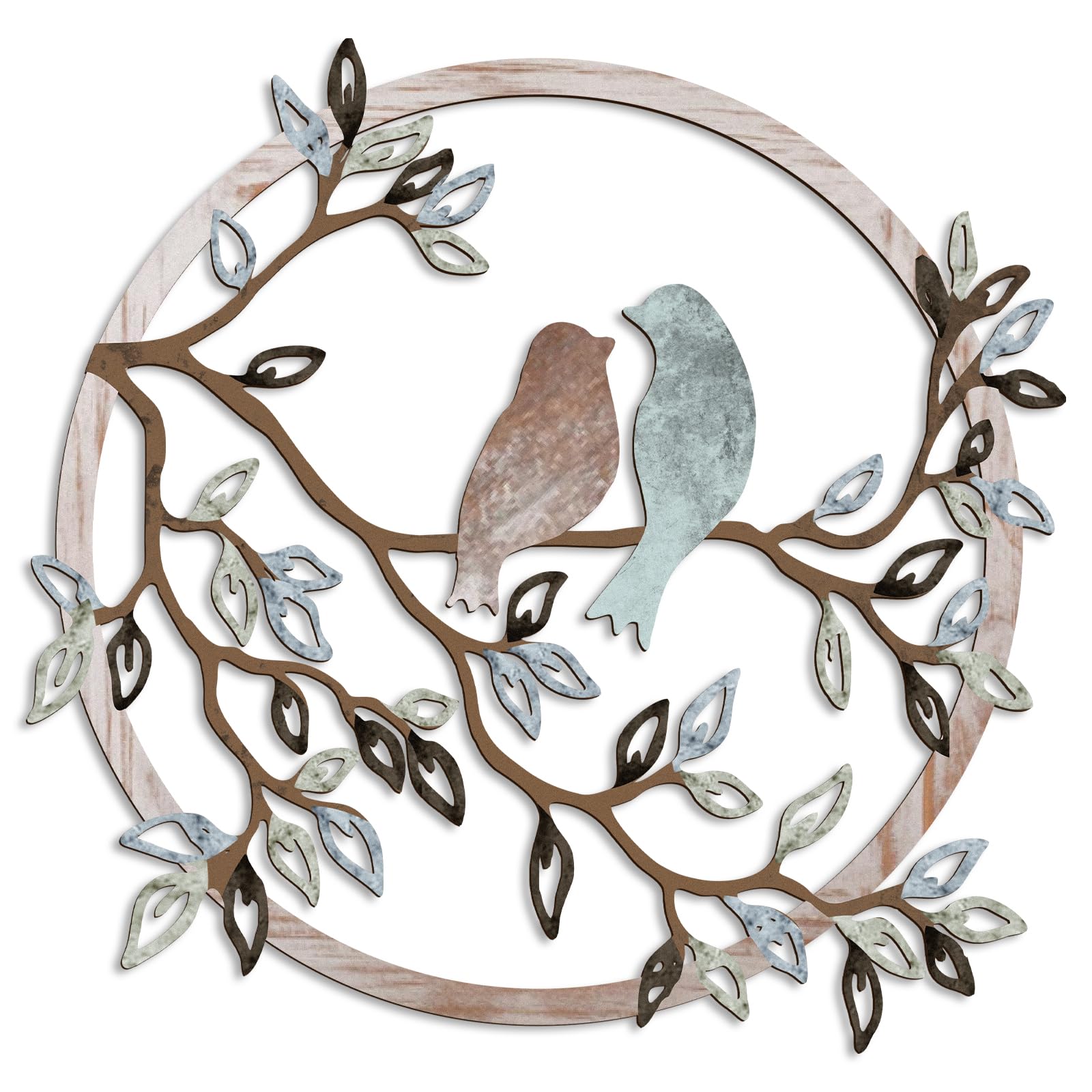 Ferraycle Metal Wall Art Bird on Tree Branch Bird Wall Silhouette Bird ...