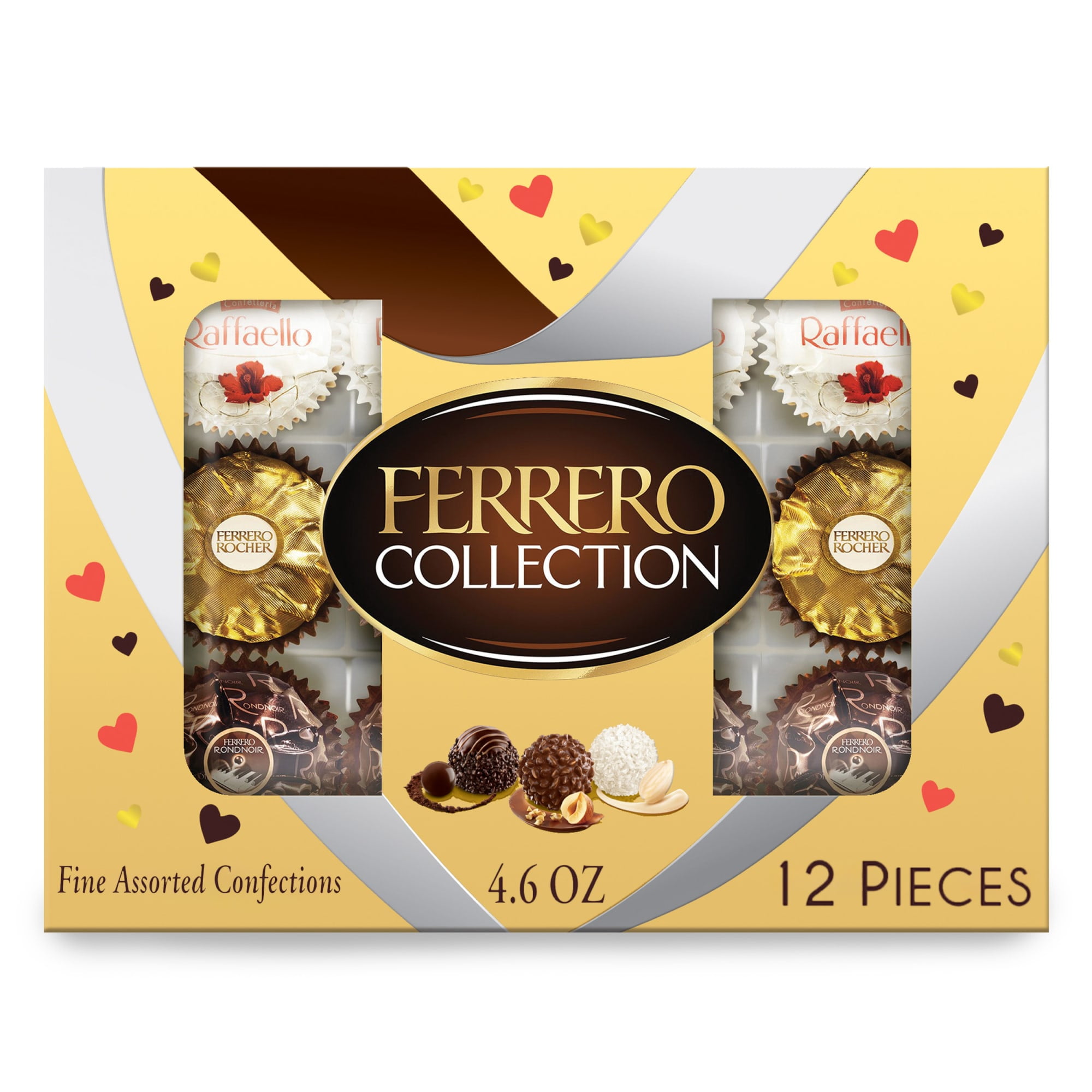 Ferrero Collection Fine Assorted Confections, 12pc Ribbon / Heart Gift ...