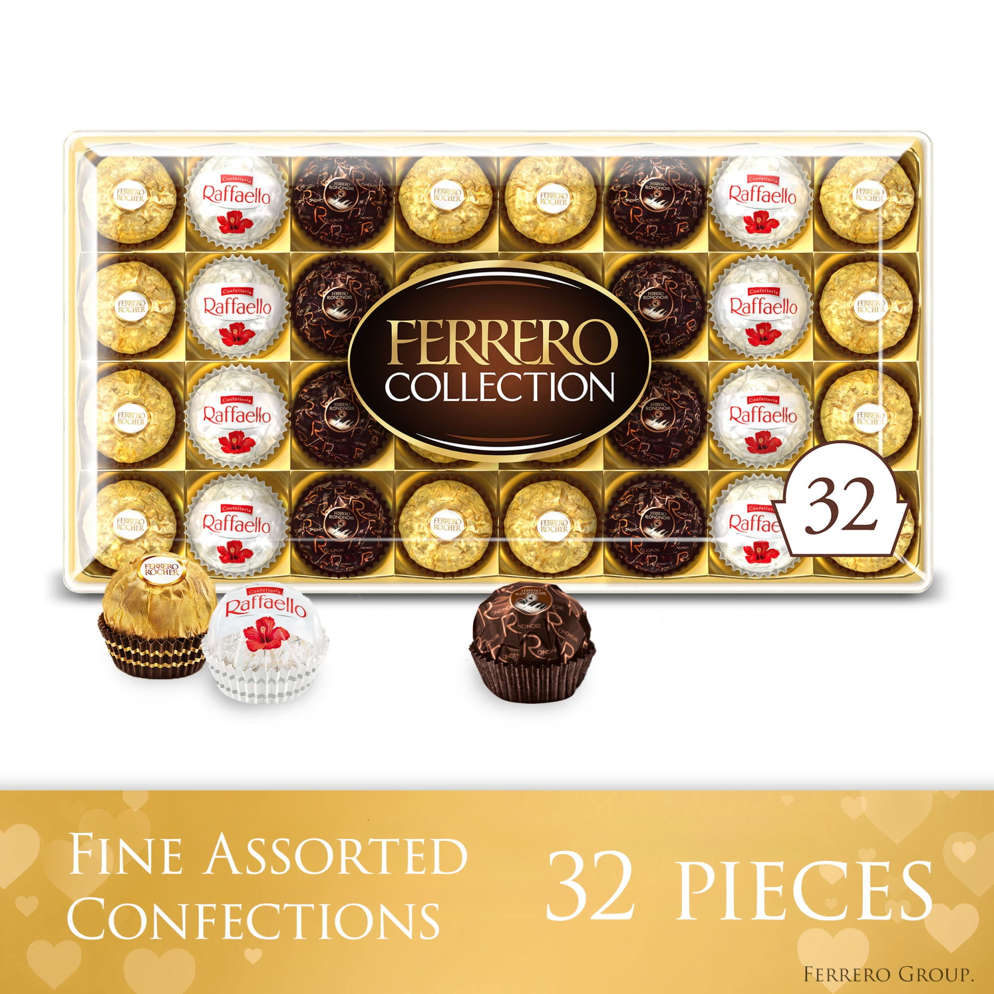 Ferrero Collection, 32 Ct Valentine's Chocolate Gift Box, Hazelnut ...