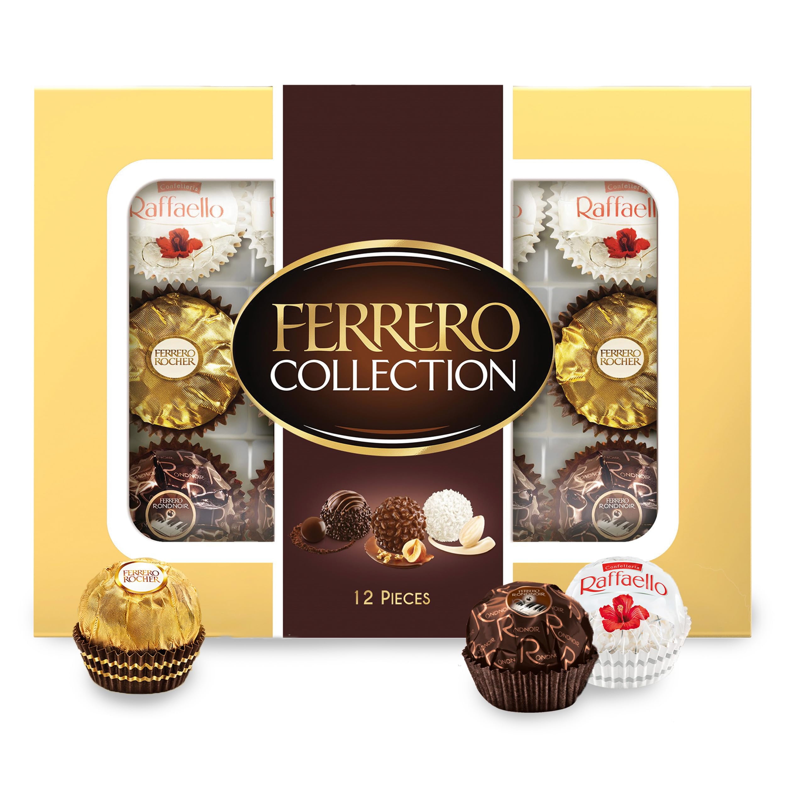 Ferrero Rocher, 12 Count, Premium Gourmet Assorted Hazelnut Milk ...