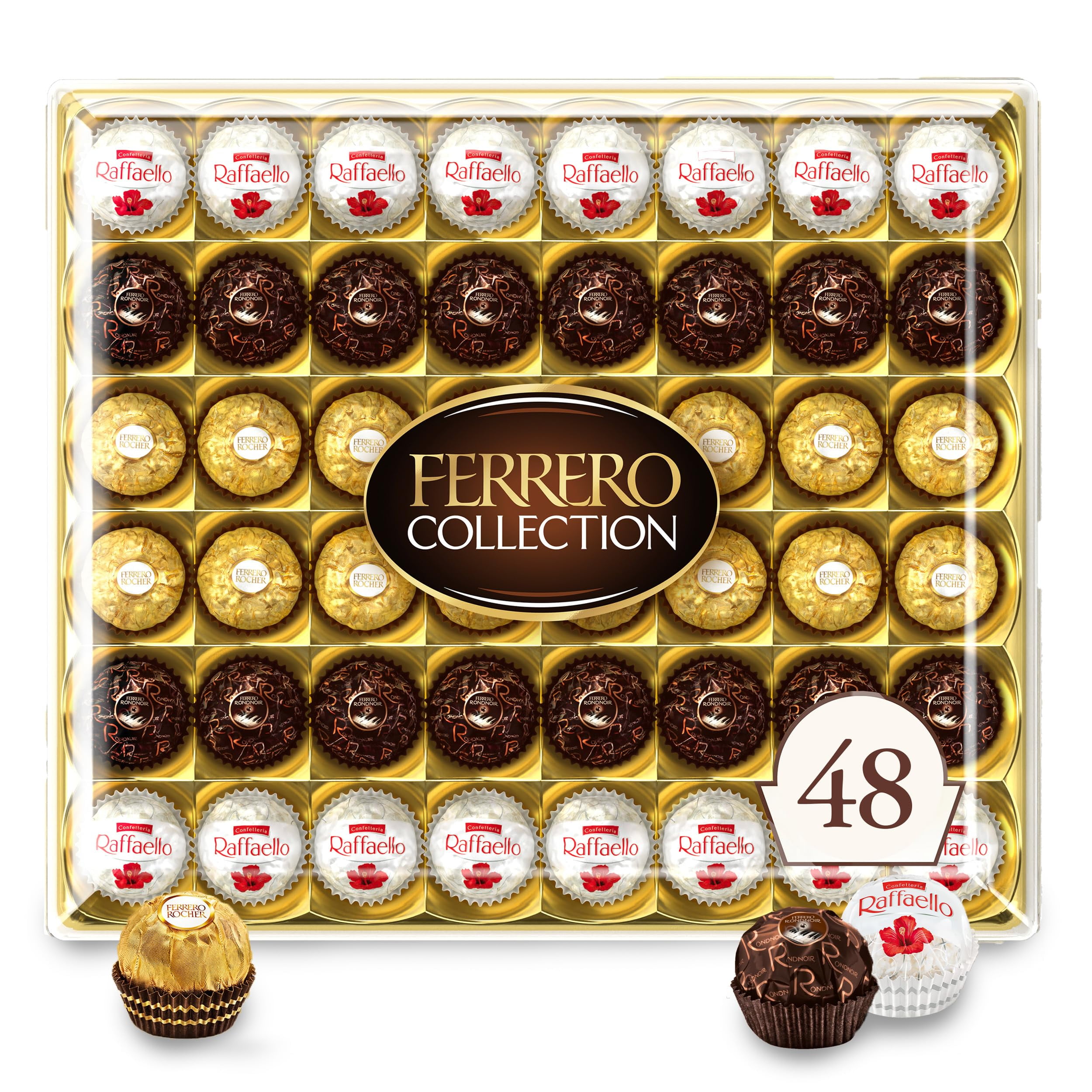 Ferrero Rocher, 48 Count, DMF15 Premium Gourmet Assorted Hazelnut Milk ...