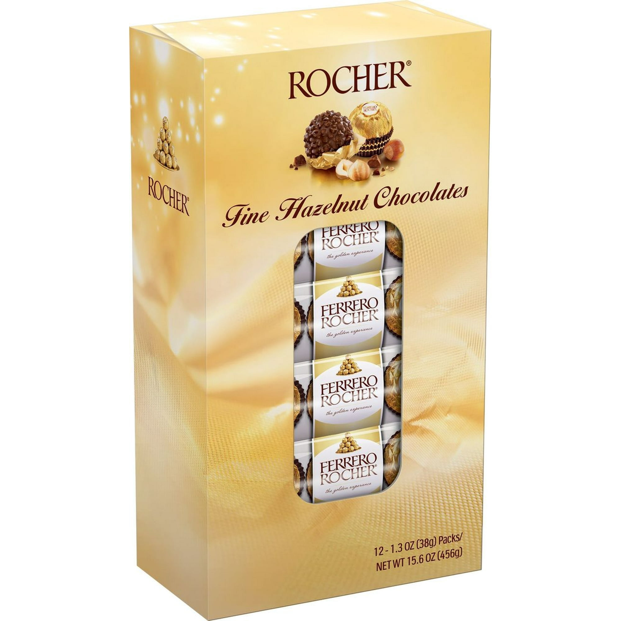 Ferrero Rocher Fine Hazelnut Chocolates – 12 Count Box (1.3 oz Each ...