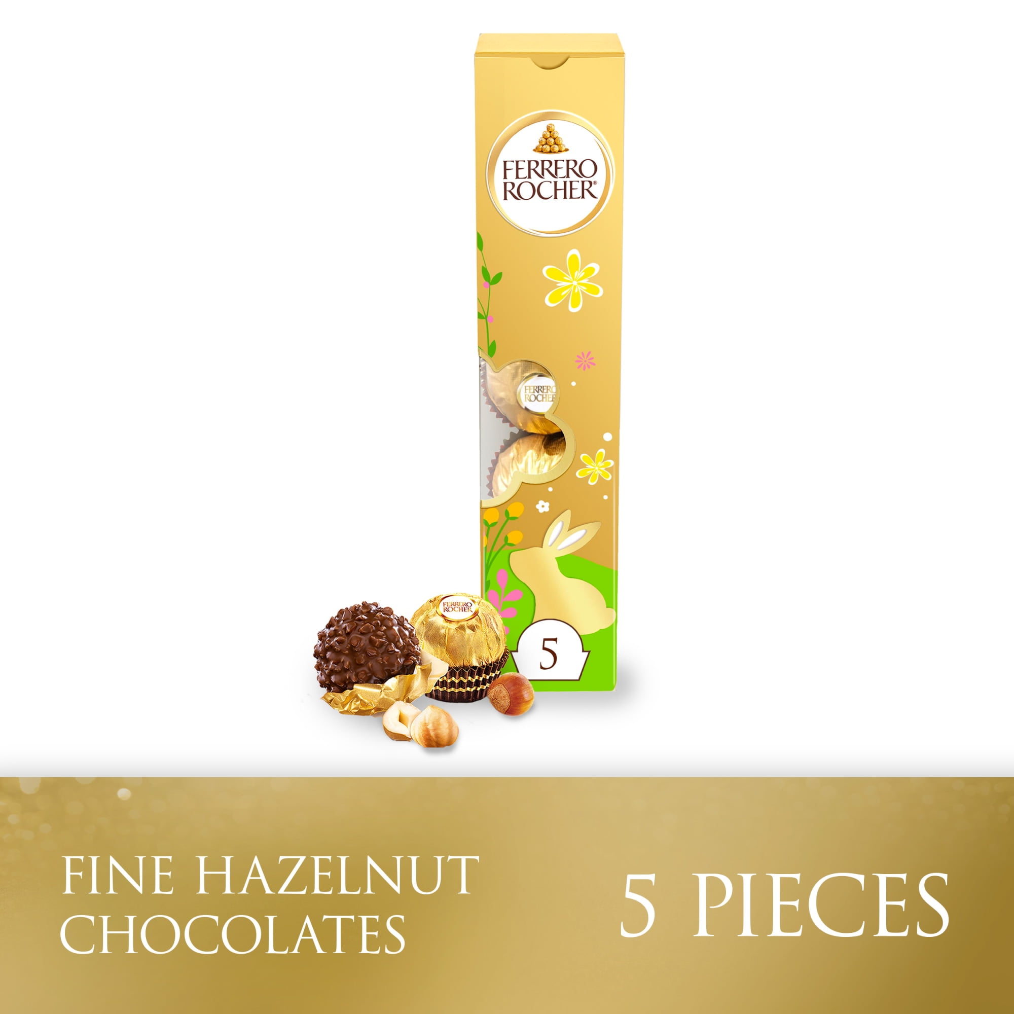 Ferrero Rocher Fine Hazelnut Chocolates Easter Gift Box, 5 Individually ...