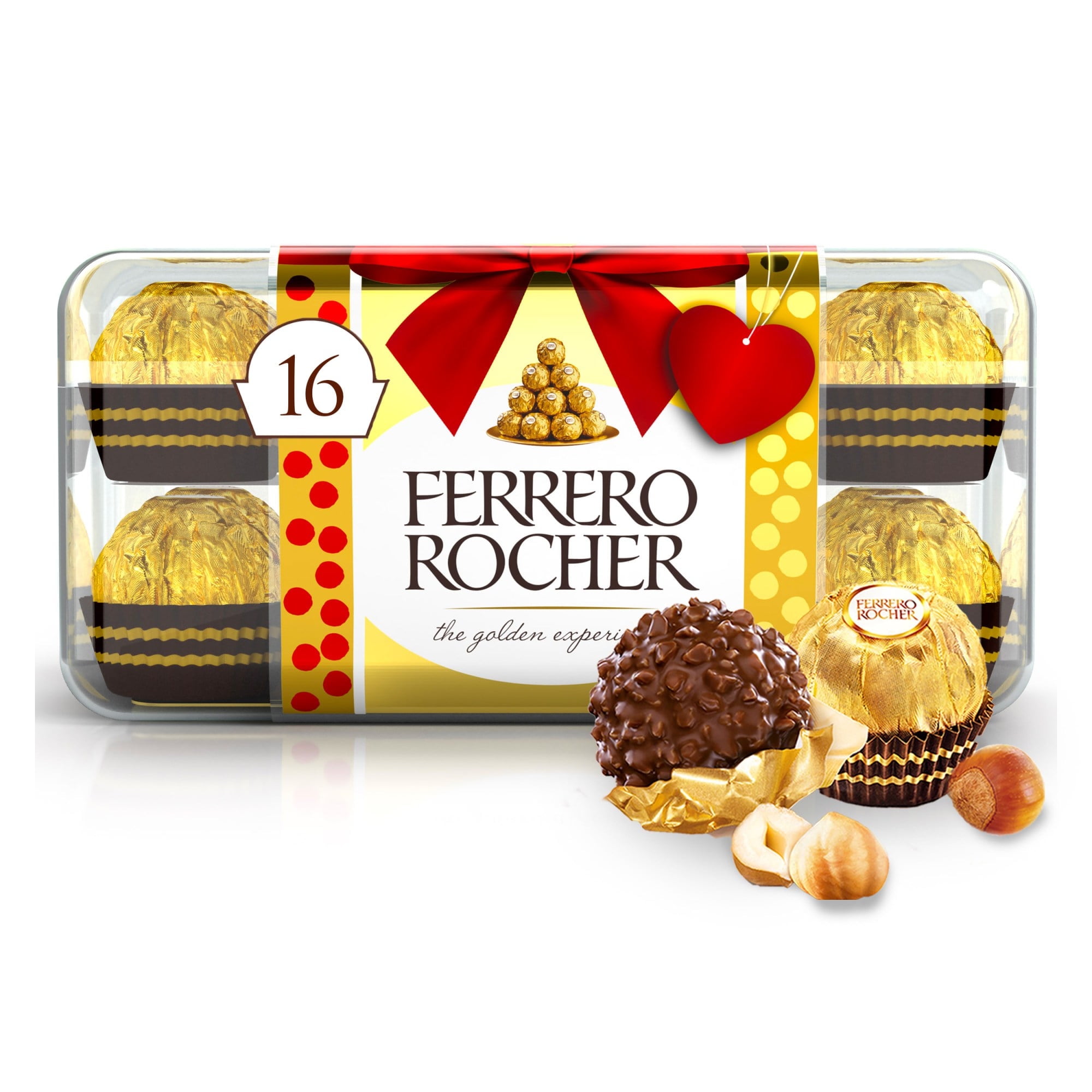Ferrero Rocher Gourmet Hazelnut Milk Chocolate Valentine’s Day Gift Box ...
