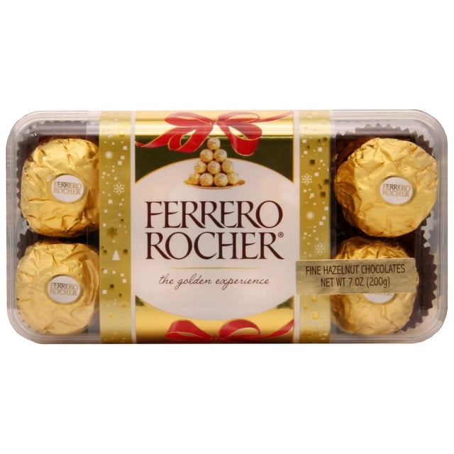 Ferrero Rocher, Gourmet Milk Chocolate,(1PACK), Hazelnut, Chocolate ...