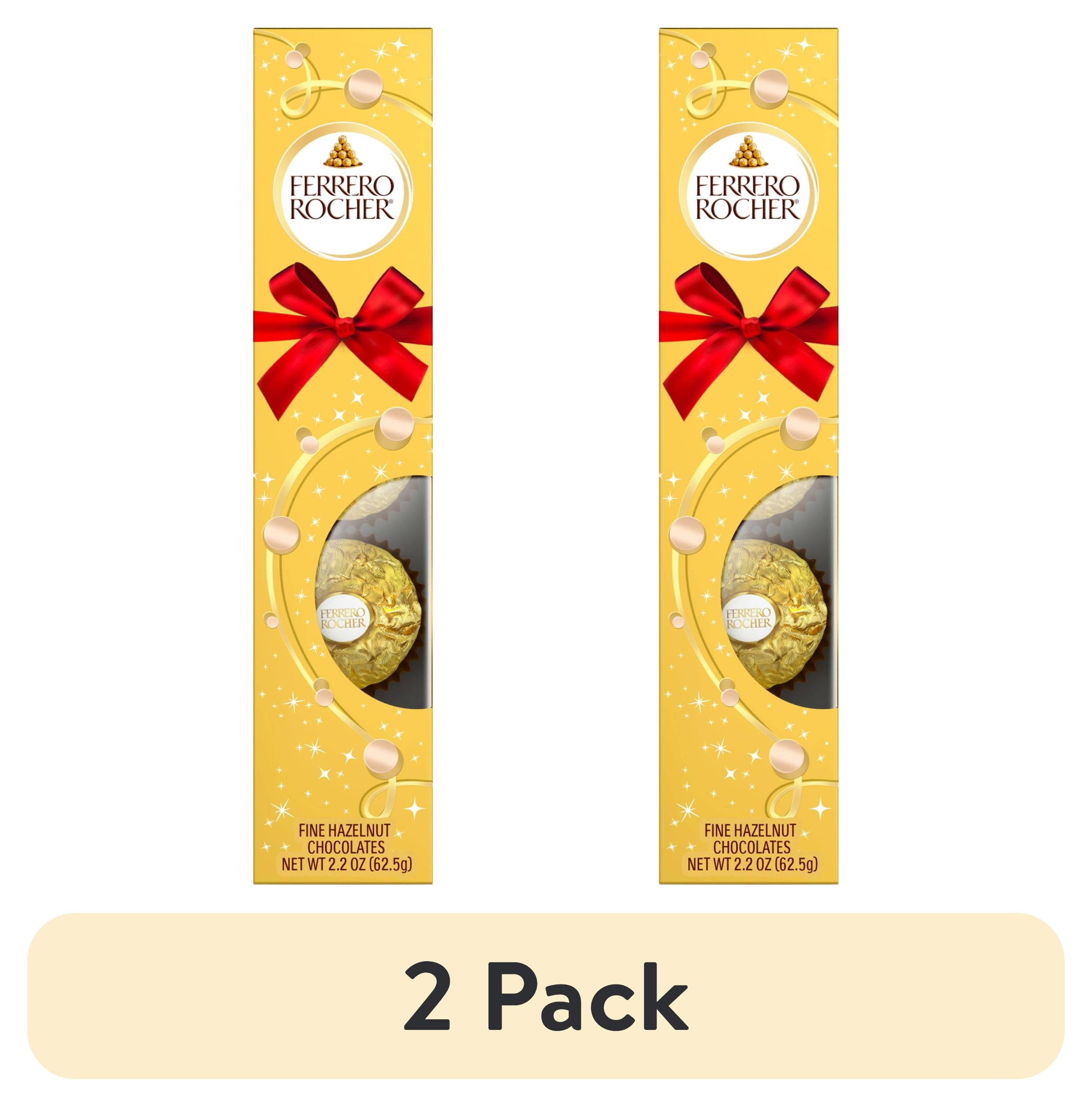(2 pack) Ferrero Rocher, Gourmet Milk Chocolate Hazelnut, Chocolate ...