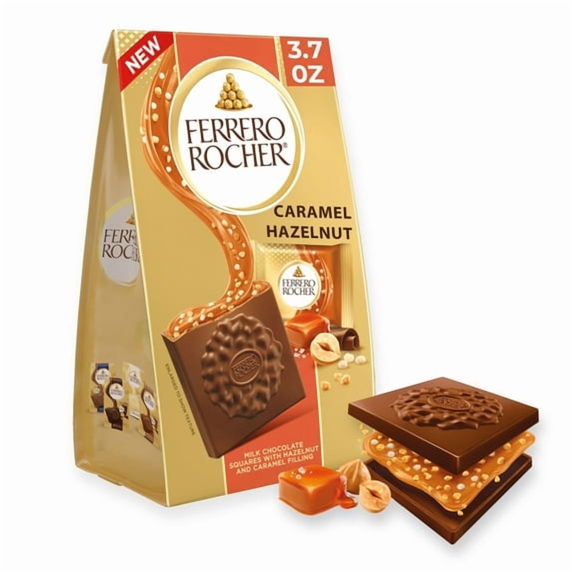 Ferrero Rocher Premium Caramel Hazelnut chocolate squares, Individually ...