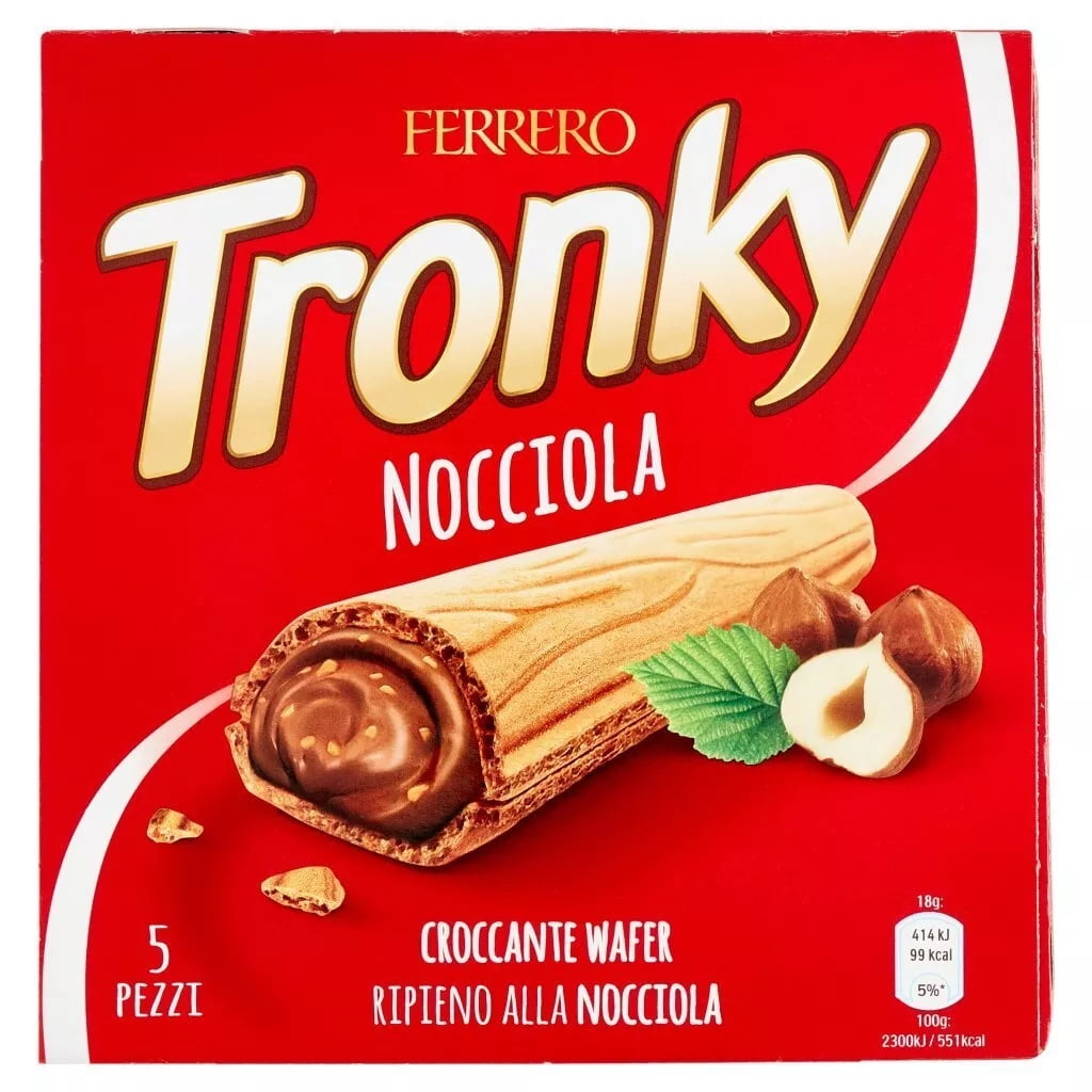 Ferrero Tronky Crunchy Wafer Chocolate Bars with Hazelnut and Cocoa 5 ...