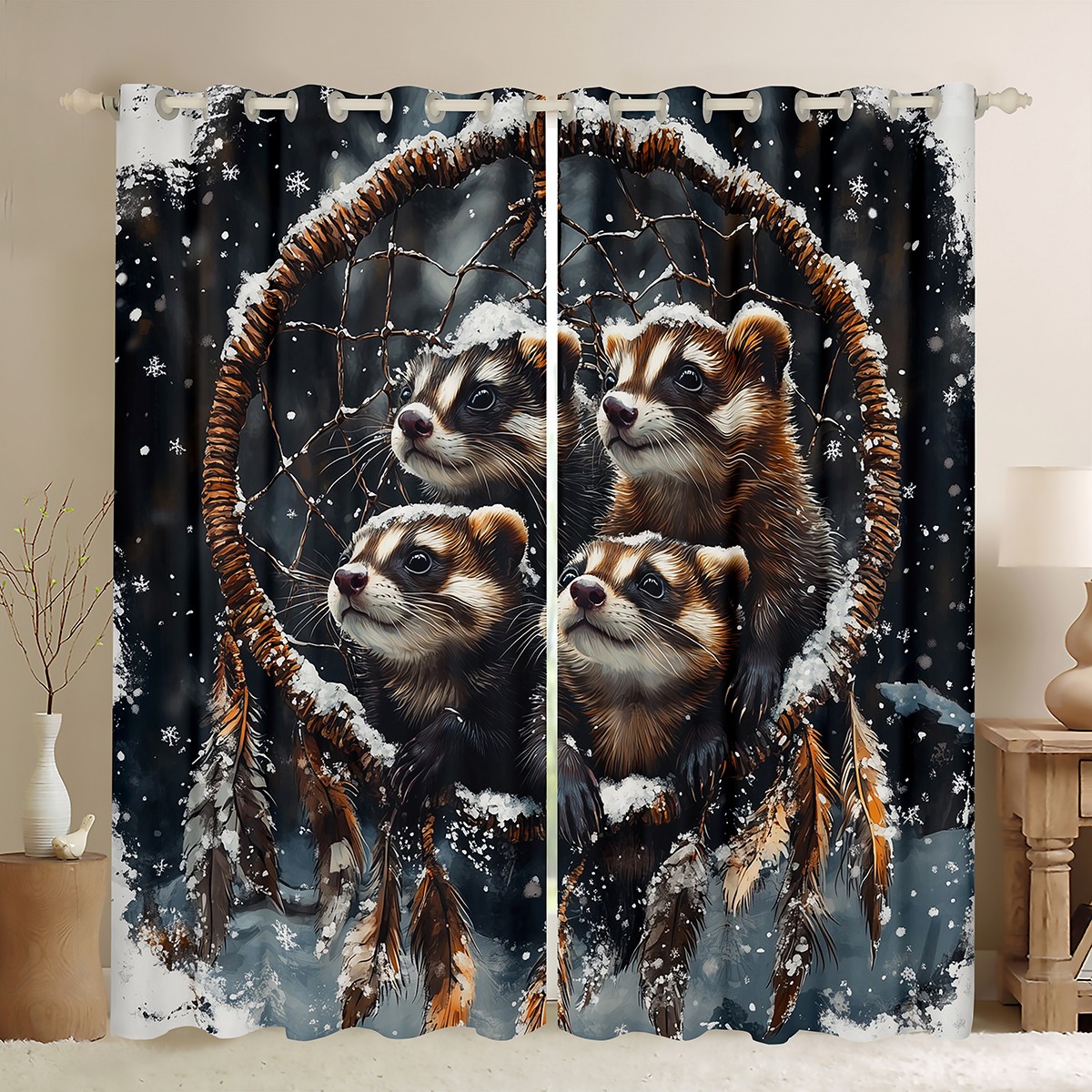 Erosebridal Cute Pig Curtains Pack of 2 (42x90), Sunflower 30%-50% ...