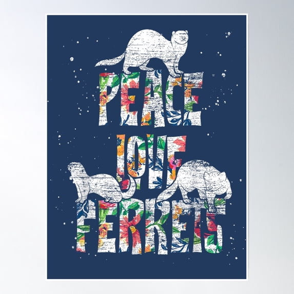 Ferret Animals Gift Idea Ferrets Poster Wall Art, Modern Wall Decor ...