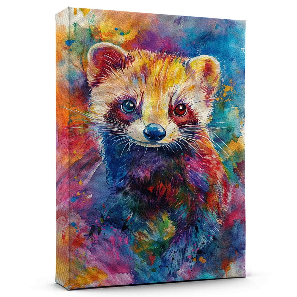 Ferret Chocolate Canvas Wall Art Animal Decor, Ferret Chocolate Canvas ...