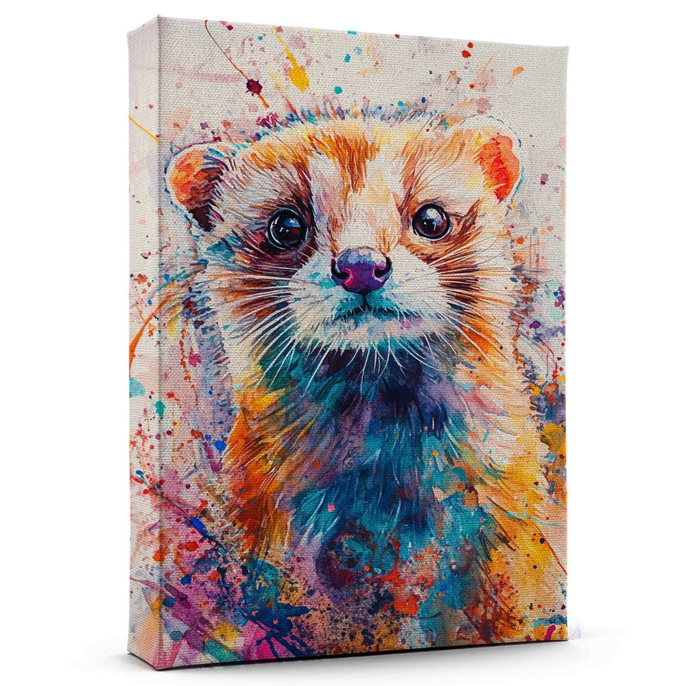 Ferret Cinnamon Canvas Wall Art Animal Gifts Colourful Ferret Cinnamon ...