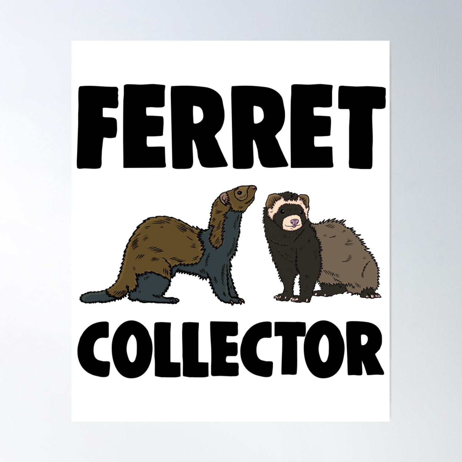 Ferret Collection Poster Wall Art, Modern Wall Decor, 24x36 UNFRAMED ...