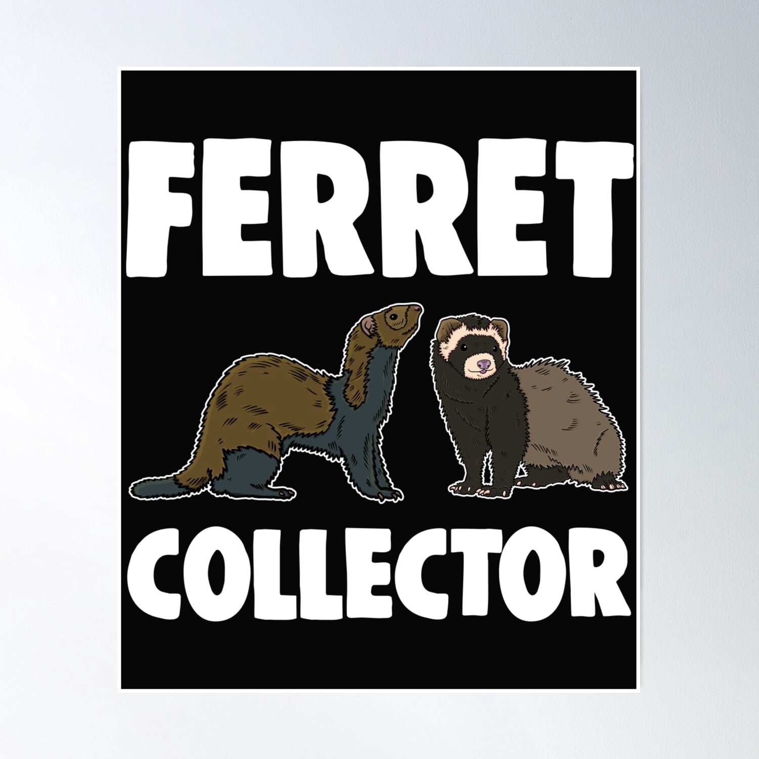 Ferret Collection Poster Wall Art, Modern Wall Decor, 8x12 UNFRAMED ...