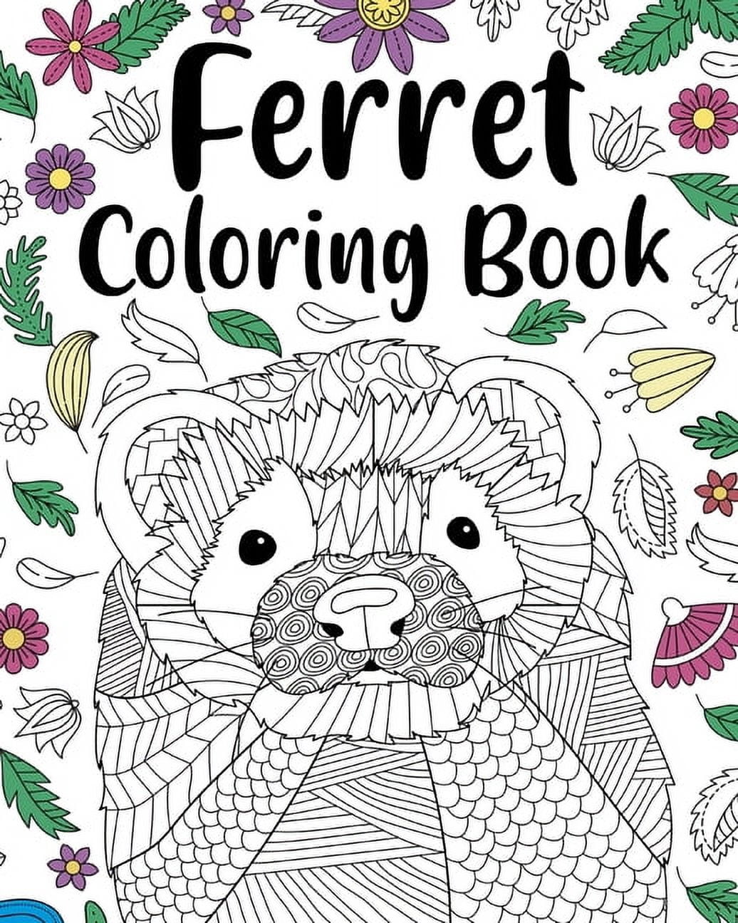 Ferret Coloring Book: Animal Adult Coloring Book, Ferret Lover Gift ...