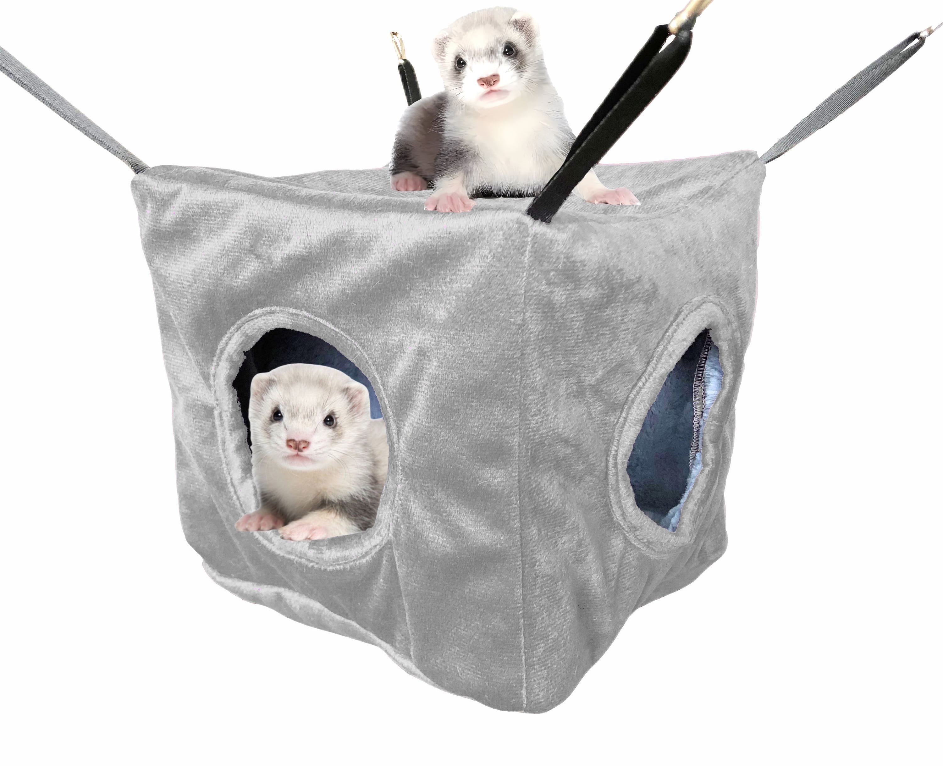 Ferret Cube Hammock Small Animals Cage Hanging Bunkbed Hideout Warm Bed ...