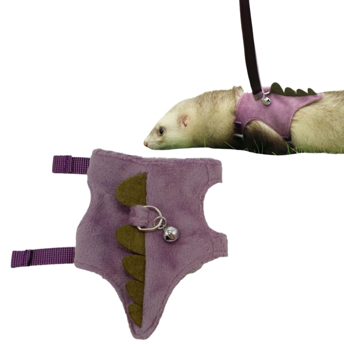 Ferret Harness and Leash Set Small Animals Vest Harness with Safe Bell ...