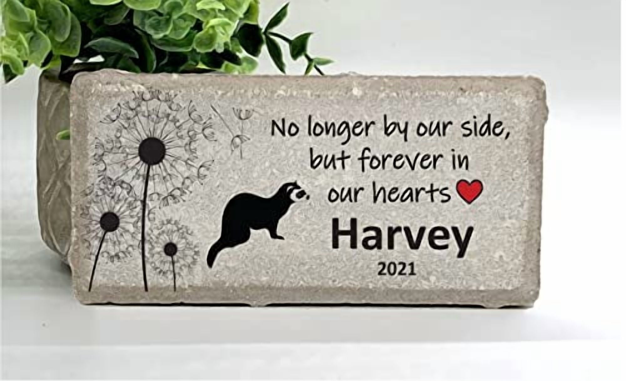 Ferret Memorial Stone - Real Stone Personalized by$$Garden & Patio ...