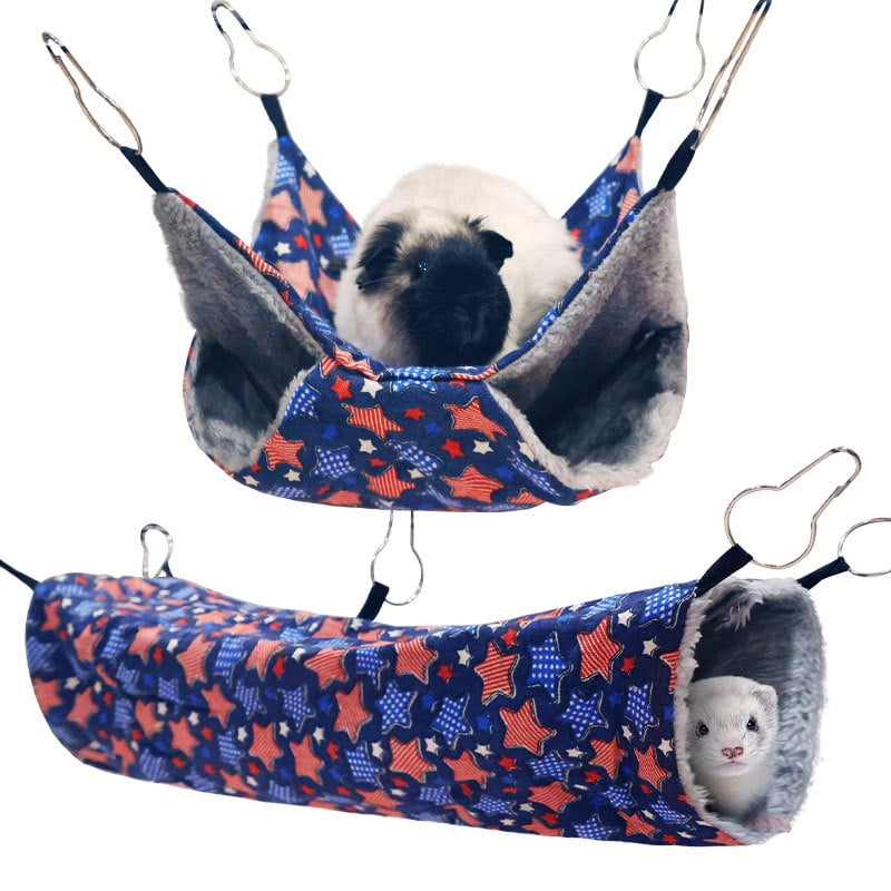 Ferret Rat Guinea Pig Rat Hammock, Warm Plush Bunkbed Cage Adjustable ...