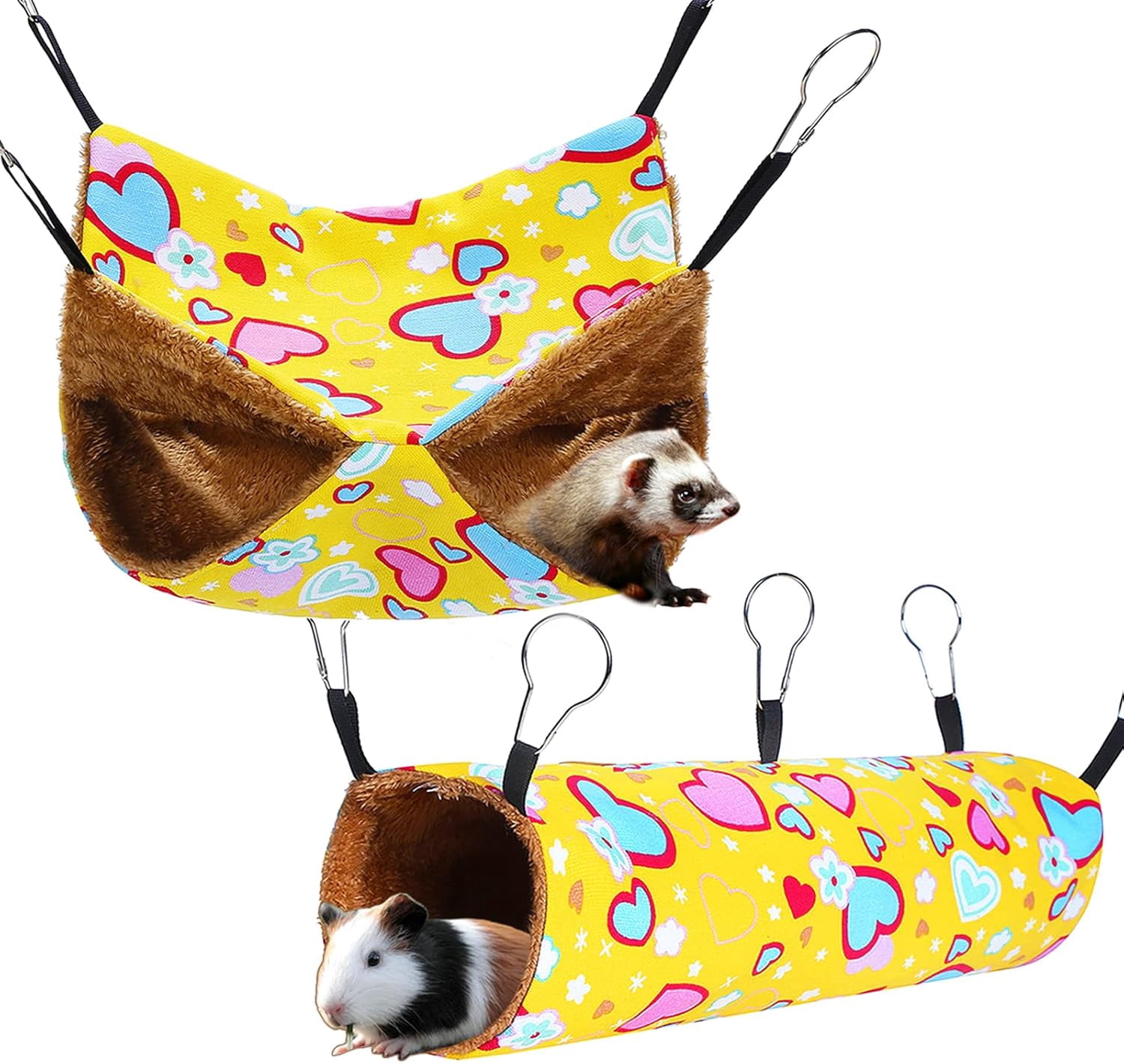 Ferret Rat Hammock Set Guinea Pig Hideout Bed,Soft Hamster Toys Hanging ...