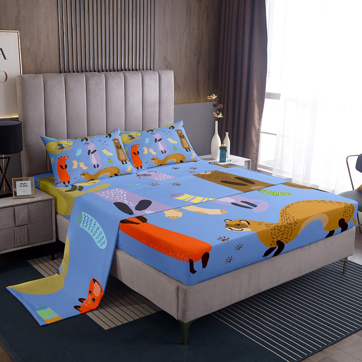 Ferret Sheet Set Minks Weasel Animal Sheets Kawaii Wild Animals Bed ...