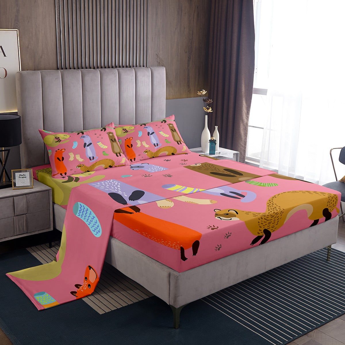 Ferret Sheet Set Minks Weasel Animal Sheets Kawaii Wild Animals Bed ...