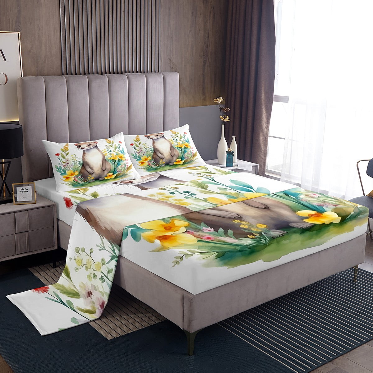 Ferret Sheet Set Minks Weasel Animal Sheets Kawaii Wild Animals Bed ...