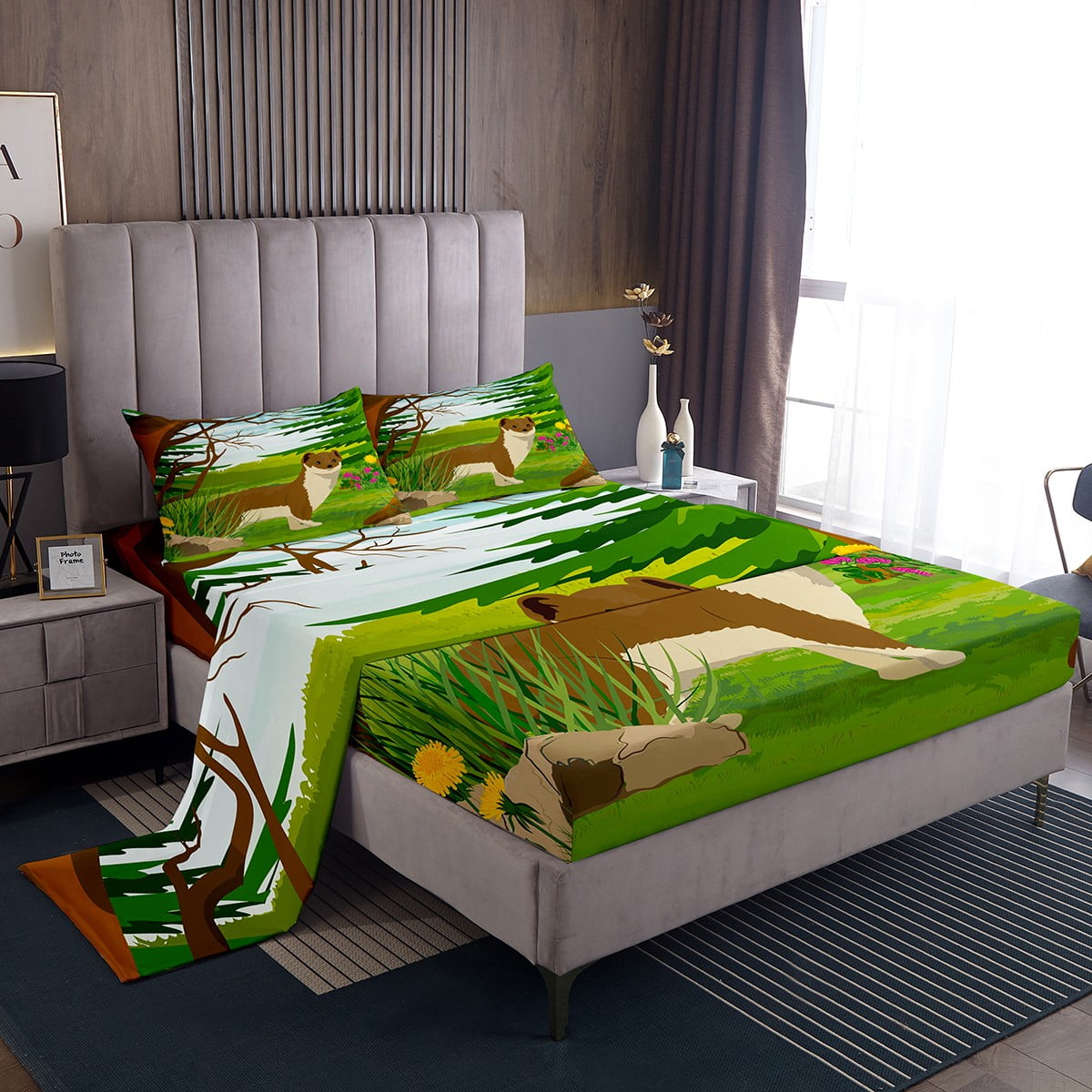 Ferret Sheet Set Minks Weasel Animal Sheets Kawaii Wild Animals Bed ...