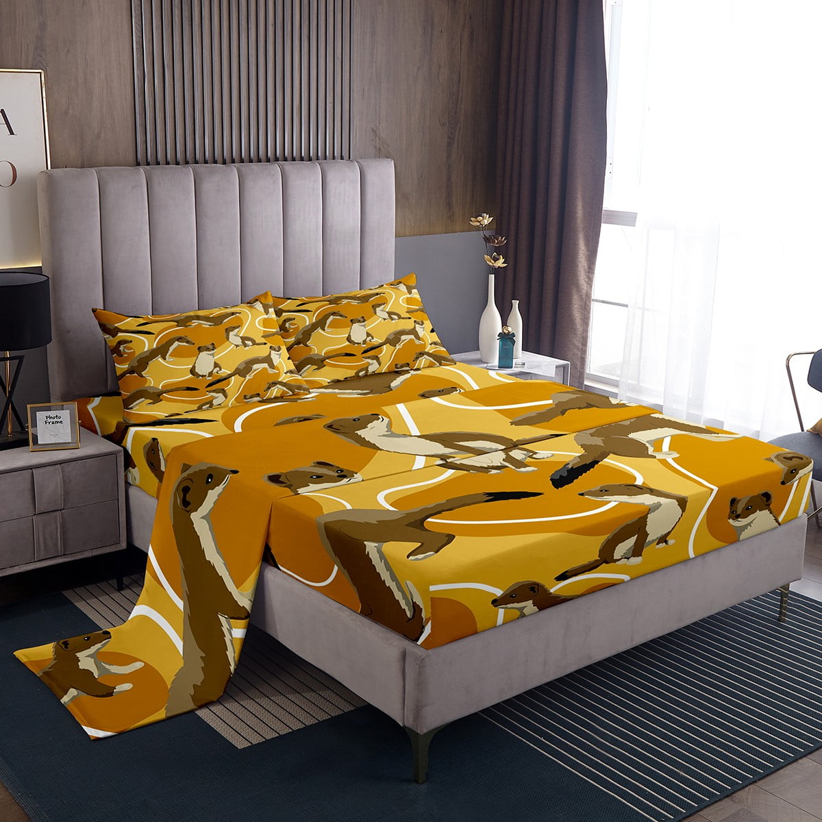 Ferret Sheet Set Minks Weasel Animal Sheets Kawaii Wild Animals Bed ...