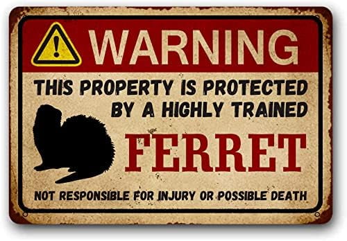 Ferret Sign,Funny Metal Signs Warning Sign Pet Gift, Exotic pet, Small ...