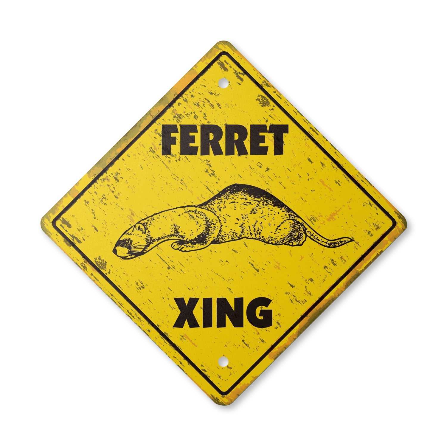 Ferret Vintage Crossing Sign Zone Xing | Indoor/Outdoor Plastic | 12 ...