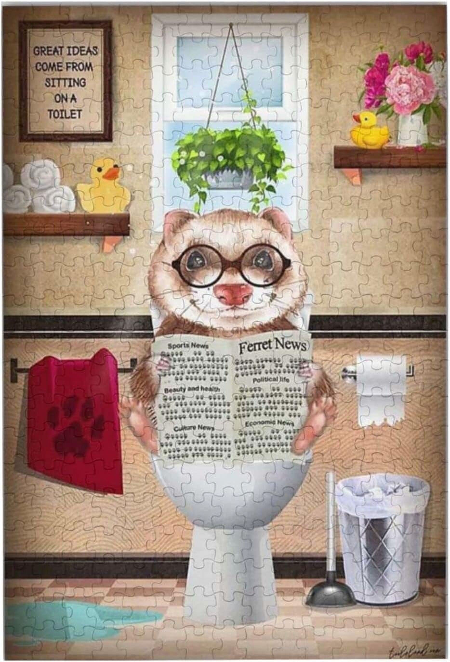 Ferret in Bathroom Jigsaw Puzzles 300 Pieces for Adults - Ferret ...