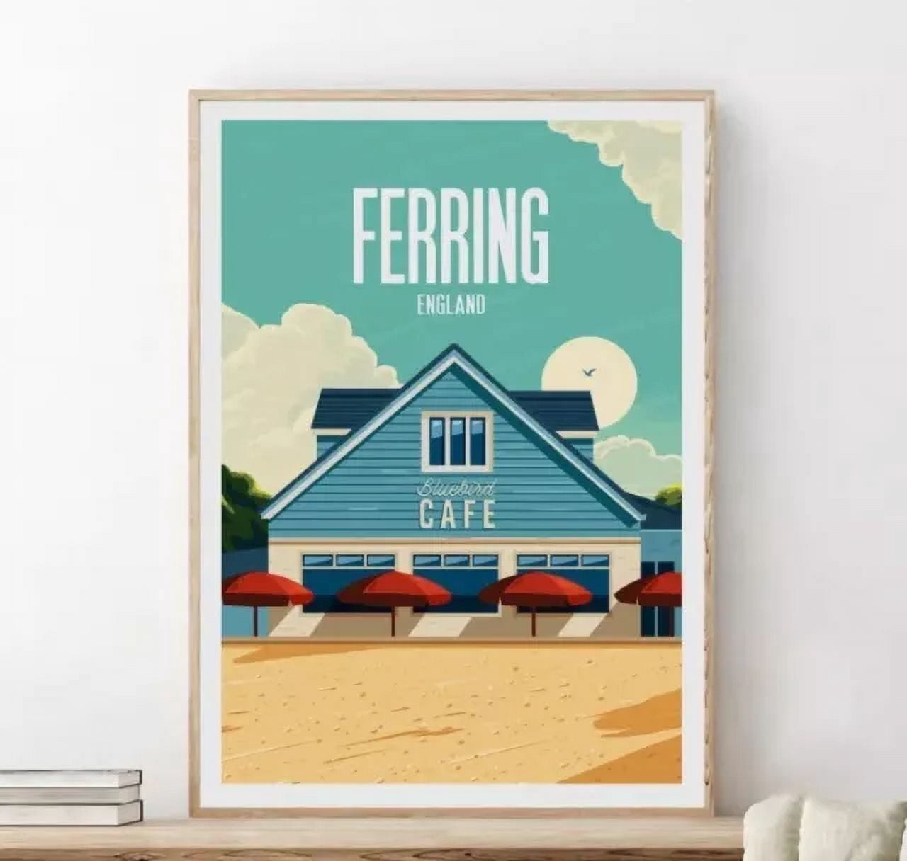 Ferring Traditional Travel Print - England Ferring Poster Home Decor ...