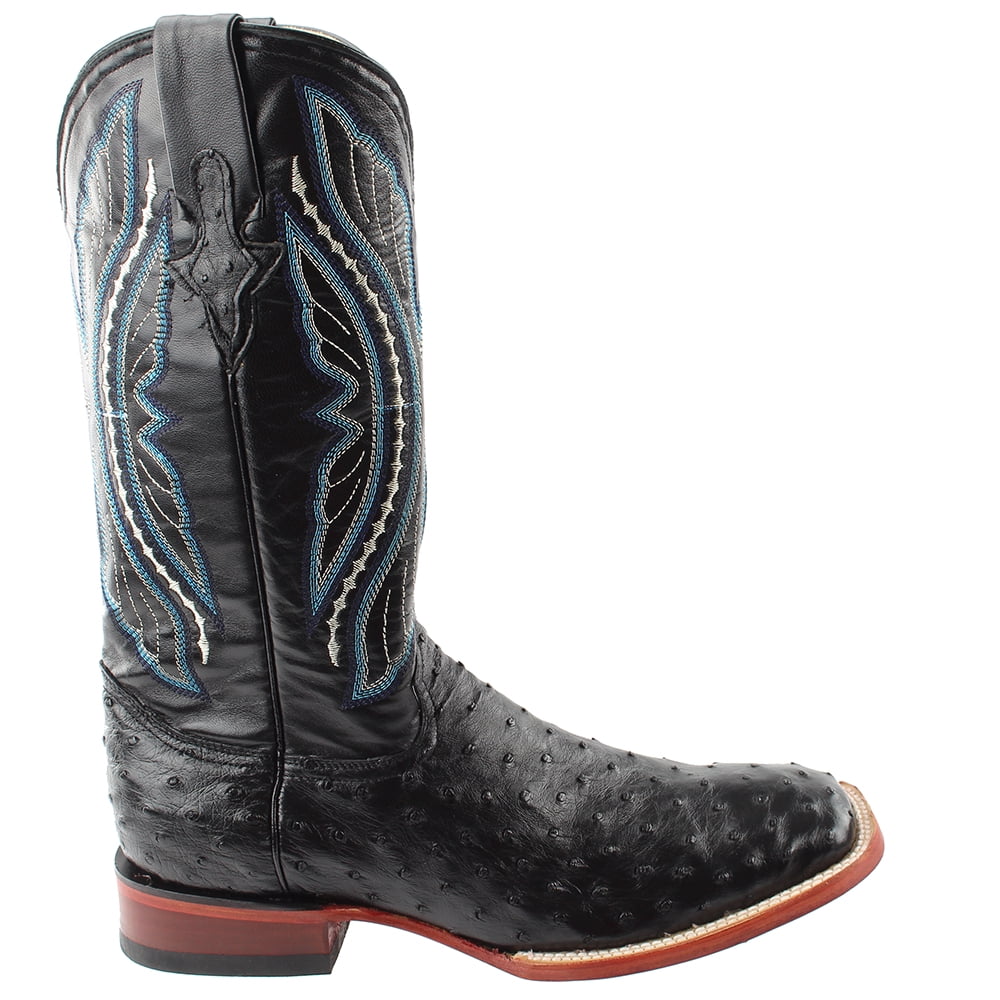 Ferrini Mens Colt Full Quill Ostrich Square Toe Cowboy Mid Calf Dress ...