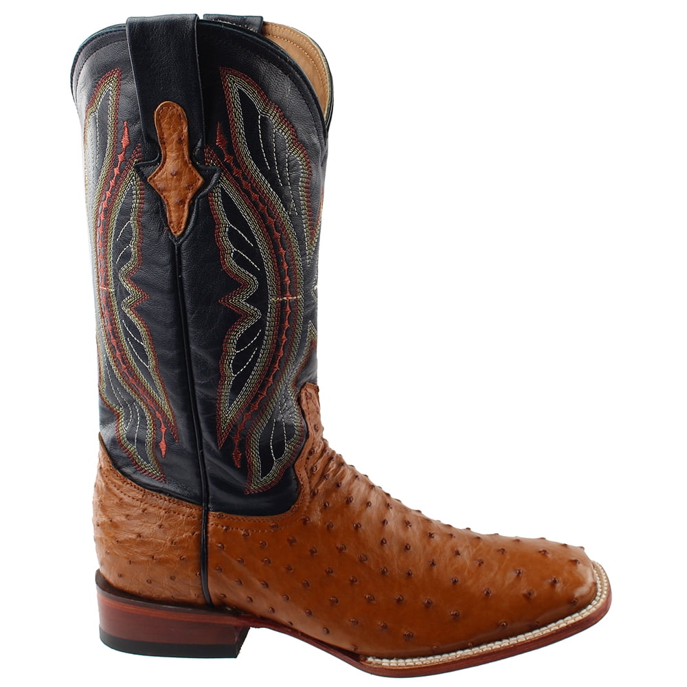 Ferrini Mens Colt Full Quill Ostrich Square Toe Cowboy Mid Calf Dress ...