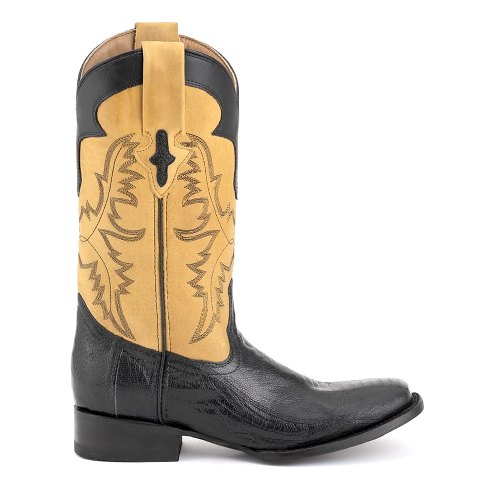 Ferrini Mens Nash Ostrich Embroidered Square Toe Pull On Cowboy Mid ...