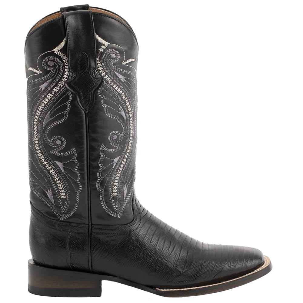 Ferrini Mens Taylor Teju Lizard Square Toe Cowboy Mid Calf Dress Boots ...