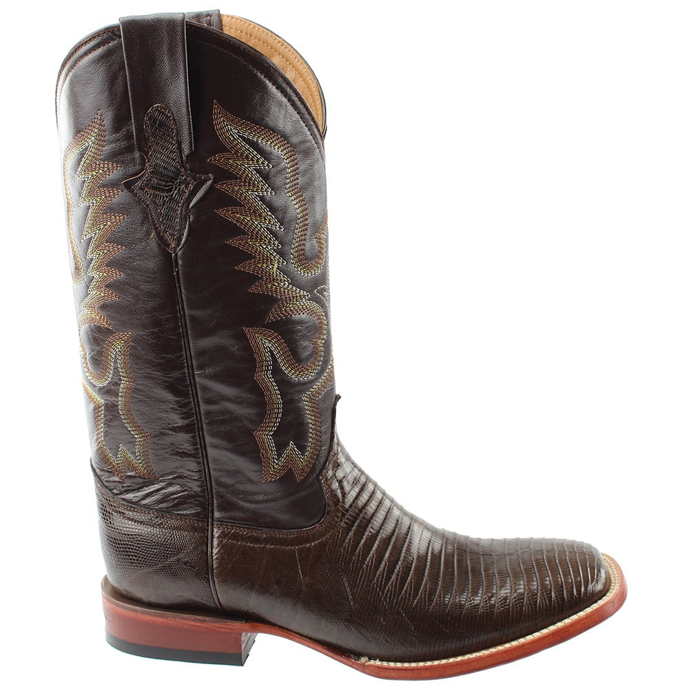 Ferrini Mens Teju Lizard Square Toe Western Cowboy Boots Mid Calf ...