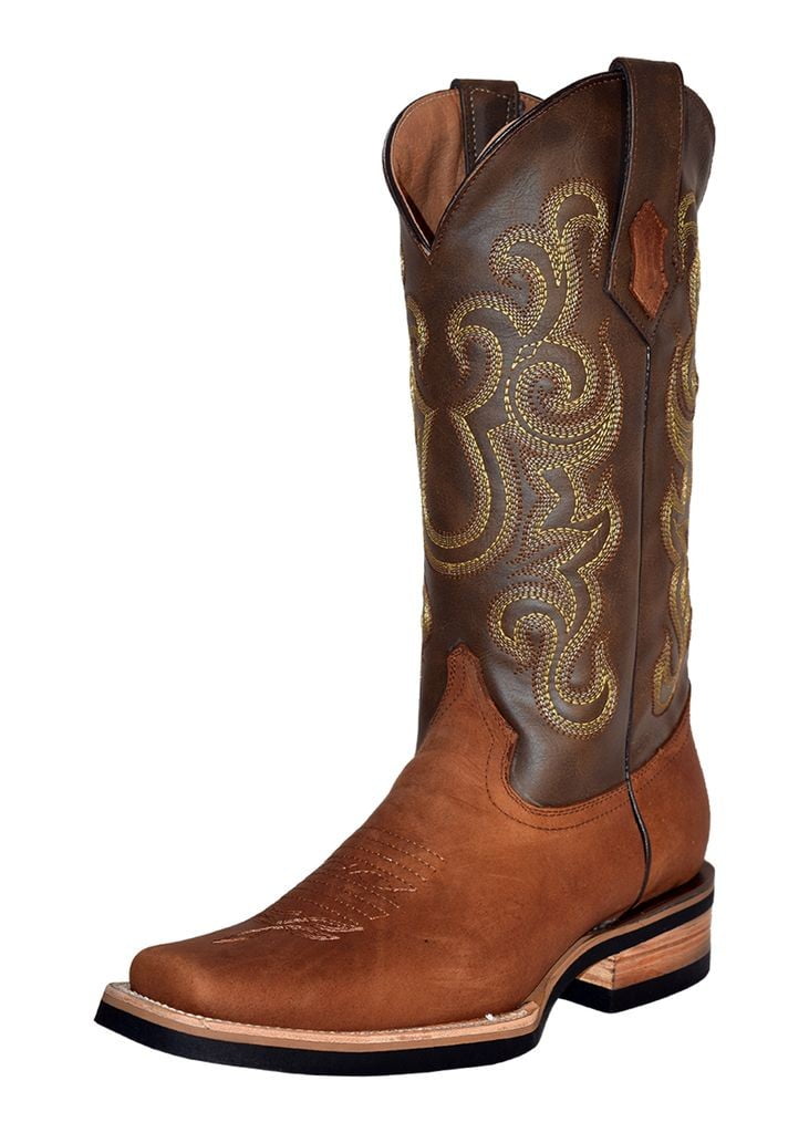 Ferrini Western Boot Men Leather Cowboy Heel Pull Straps Cafe 12271-03 ...