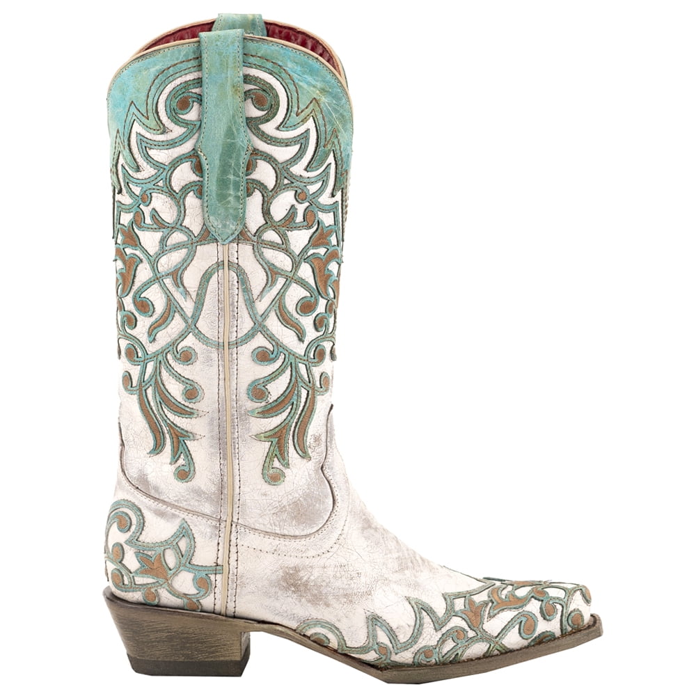Ferrini Womens Ivy Embroidered Snip Toe Cowboy Dress Boots Mid Calf Mid ...