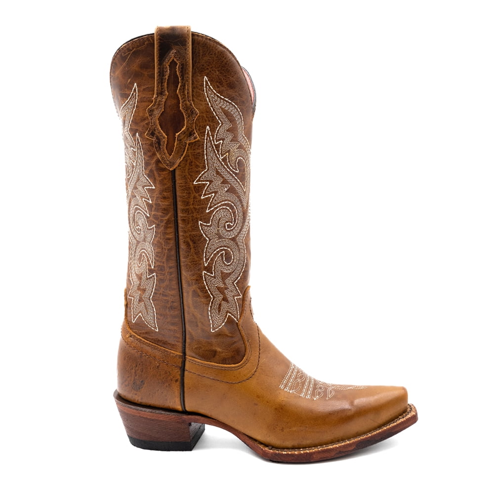 Ferrini Womens Mae Embroidered Snip Toe Cowboy Mid Calf Boots - Walmart.com