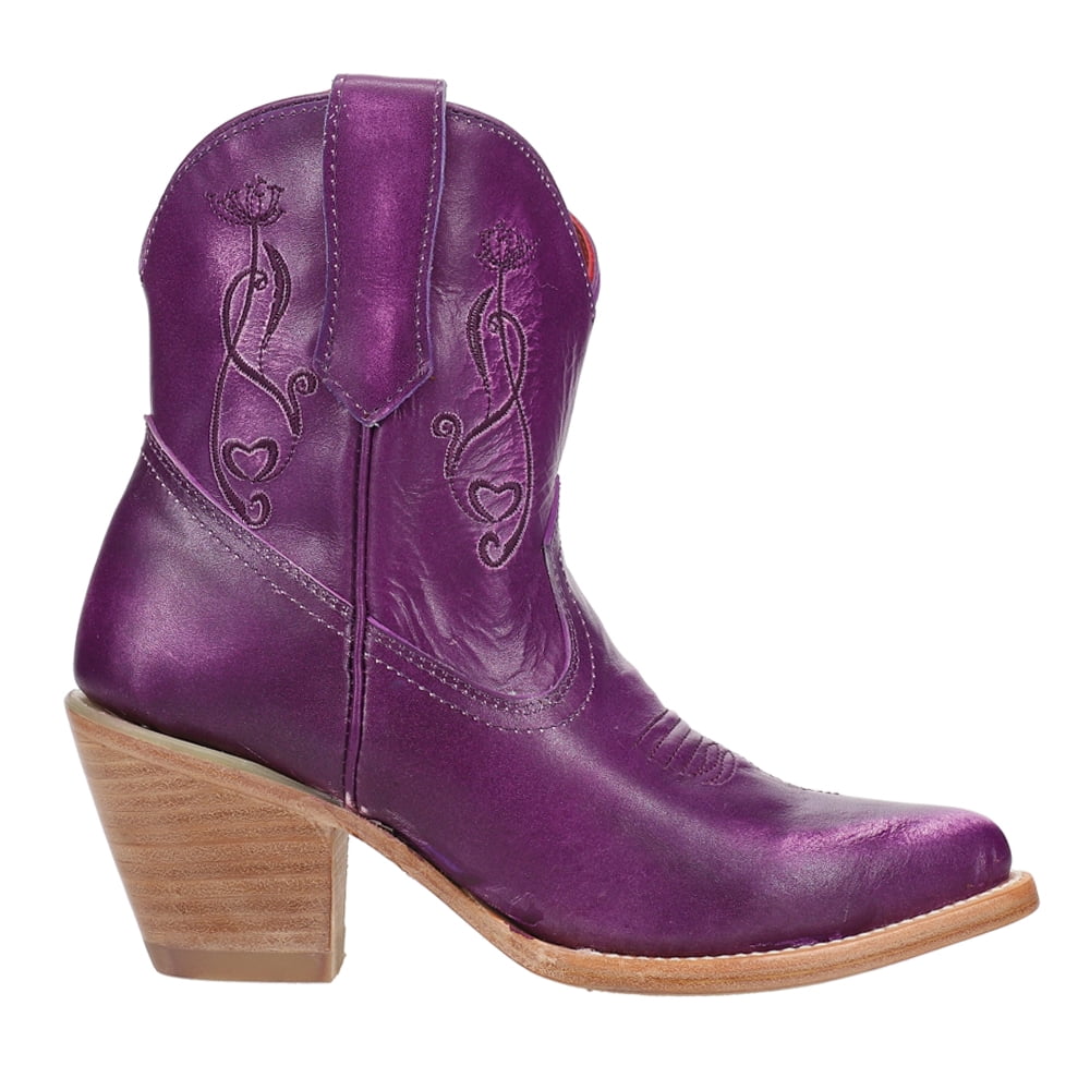 Ferrini Womens Pixie Embroidered Pointed Toe Pull On Cowboy Ankle Boots ...