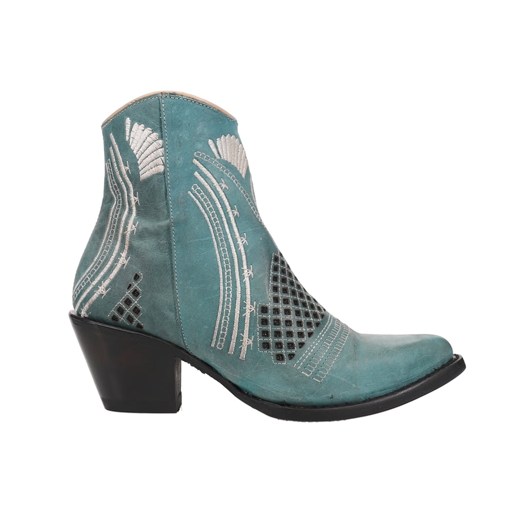Ferrini Womens Savannah Embroidered Pointed Toe Zippered Cowboy Ankle ...