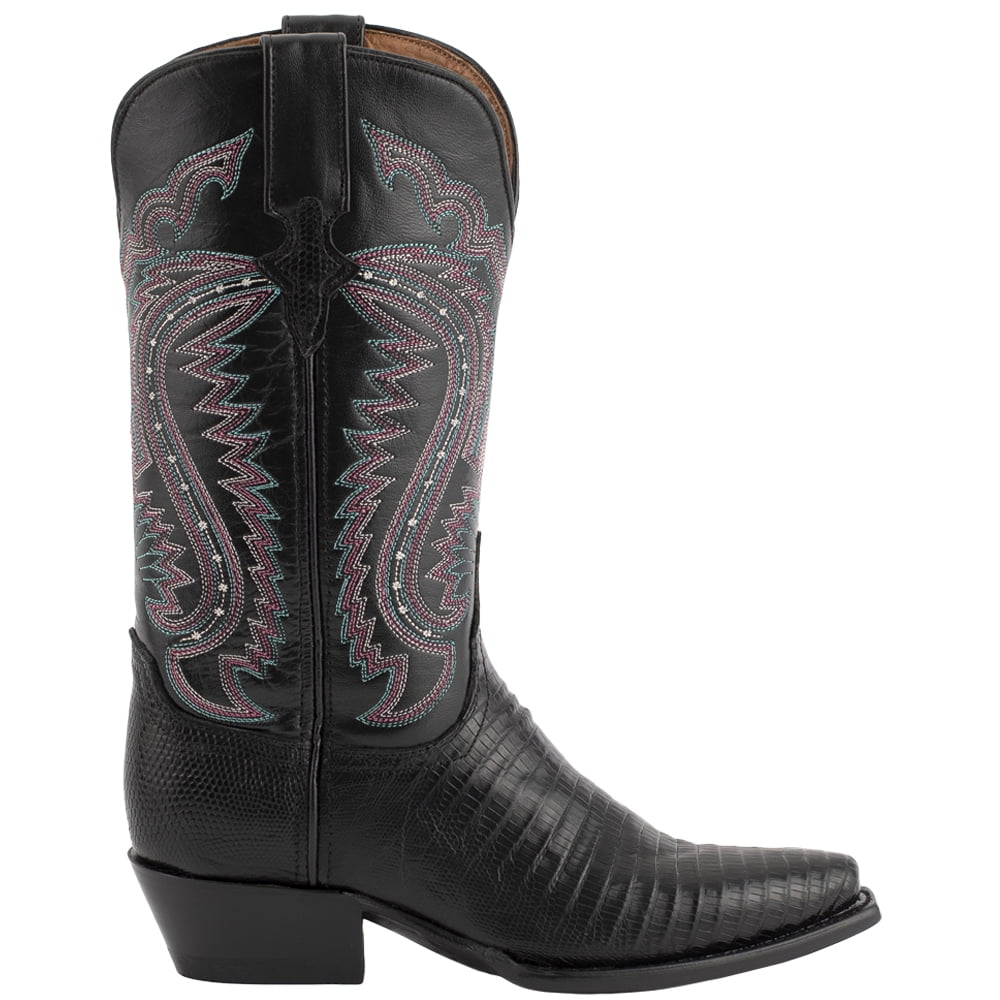 Ferrini Womens Teju Lizard Embroidered Snip Toe Cowboy Mid Calf Dress ...