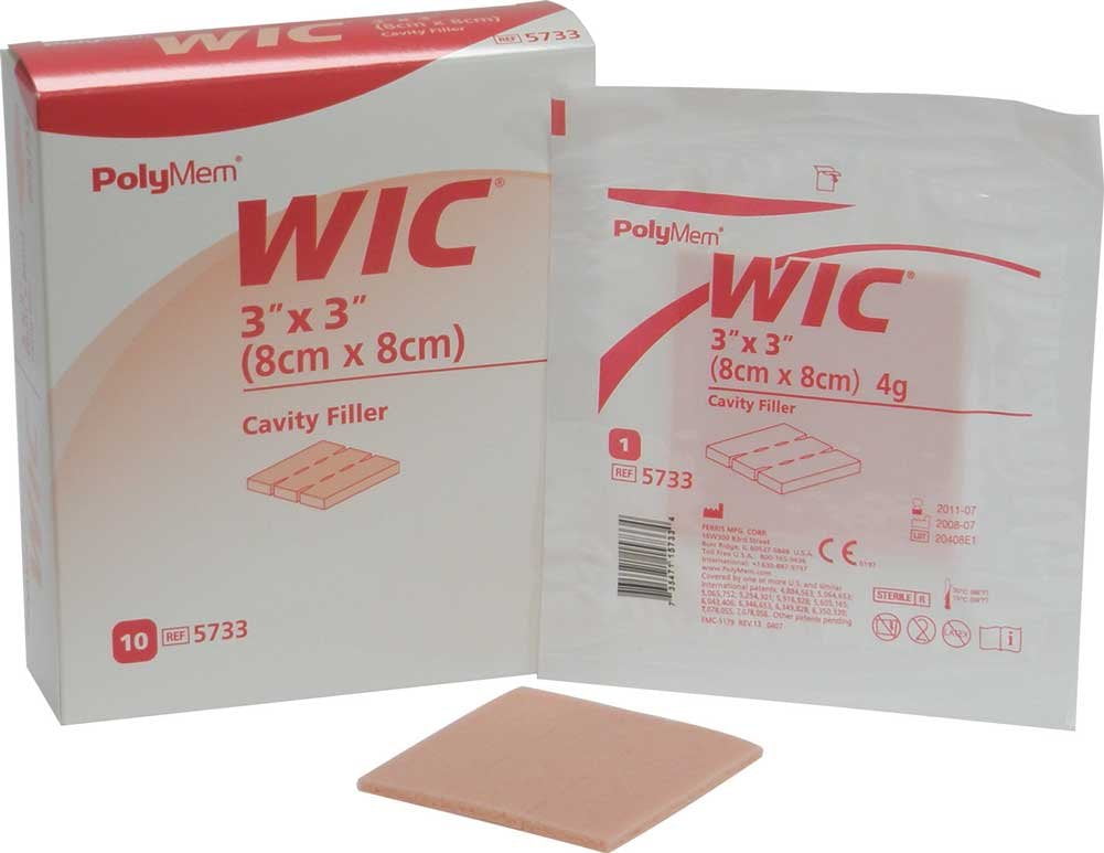 Ferris 5733 Wound Cavity Filler WIC PolyMem Non-impregnated 3 in. x 3 ...